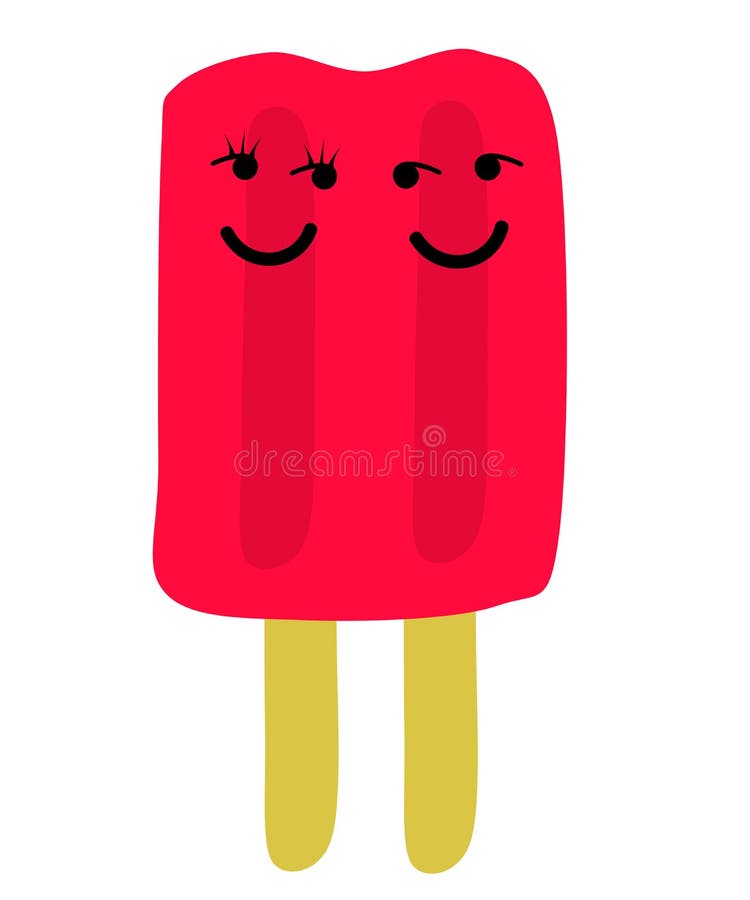 Two popsicles stock illustration. Illustration of love - 113254813