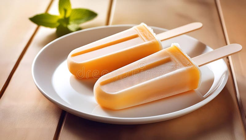 Popsicles on White Plate stock illustration. Illustration of couple ...