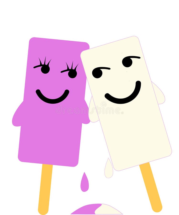 Two popsicles stock illustration. Illustration of face - 113254802