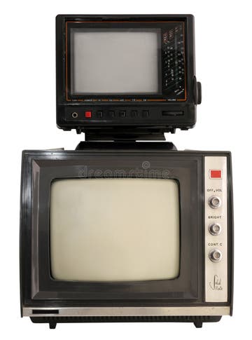 Two portable mini TV sets stock image. Image of monitor - 6860513