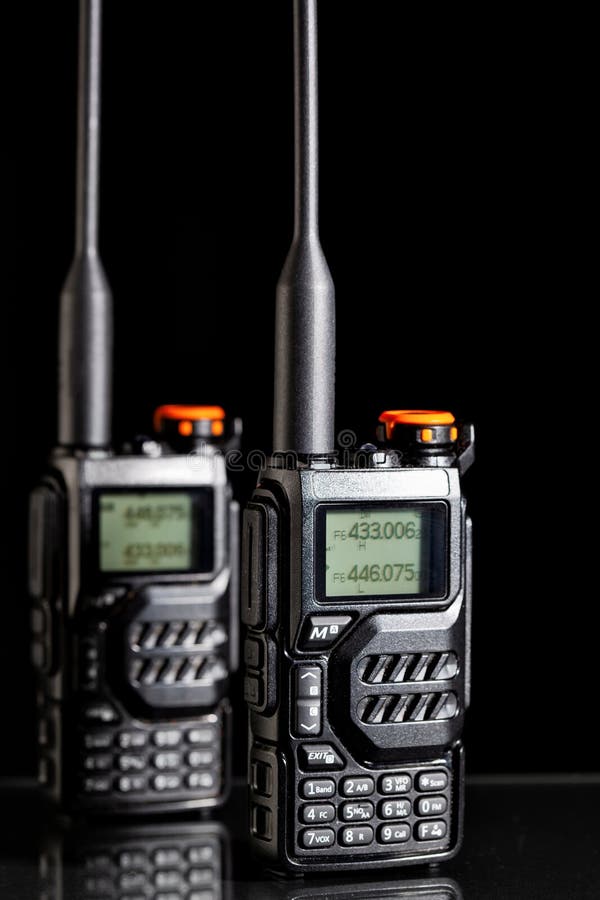 Two Portable UHF Radio Transmitters Stock Image - Image of portable ...