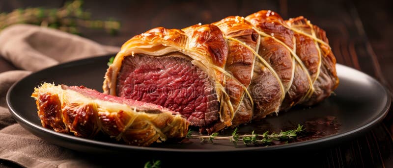 Two Portions of Meat, Each Atop Its Own Plate Stock Illustration ...