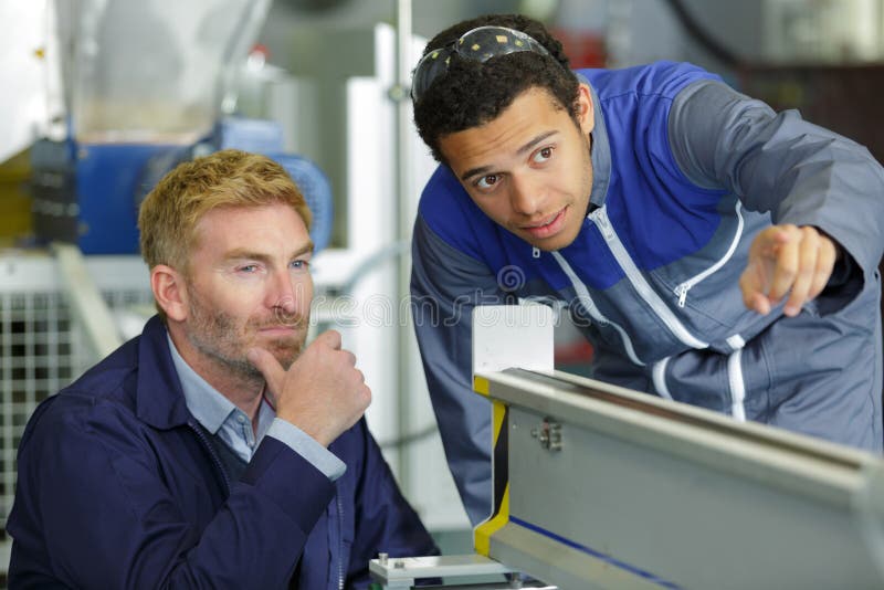 Two Positive Workmen Work Looking at Pvc Windows Factory Stock Photo ...
