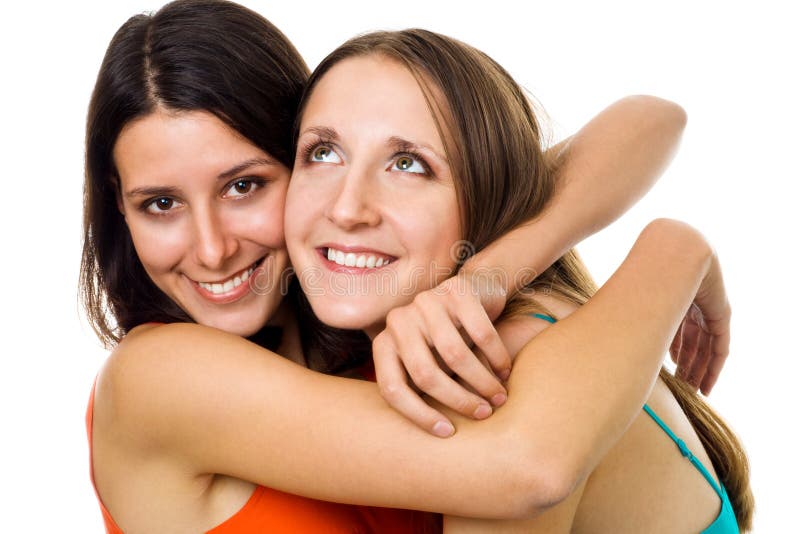 Two girls hugging stock image. Image of enjoy, girls - 10340355