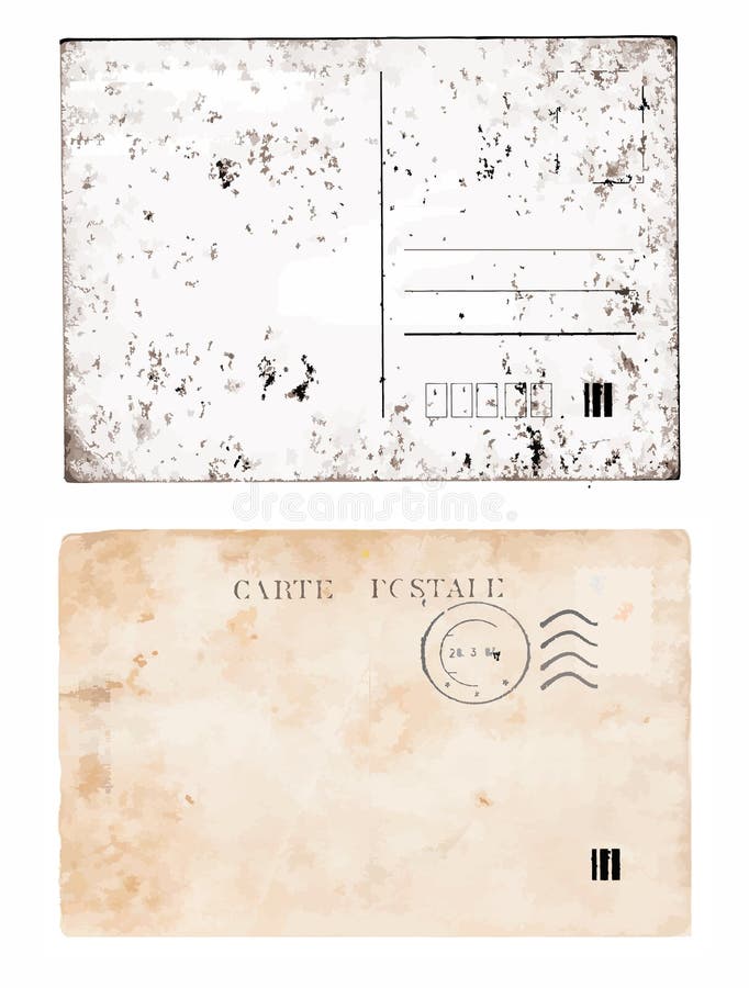 Two post cards stock illustration. Illustration of white - 25722650