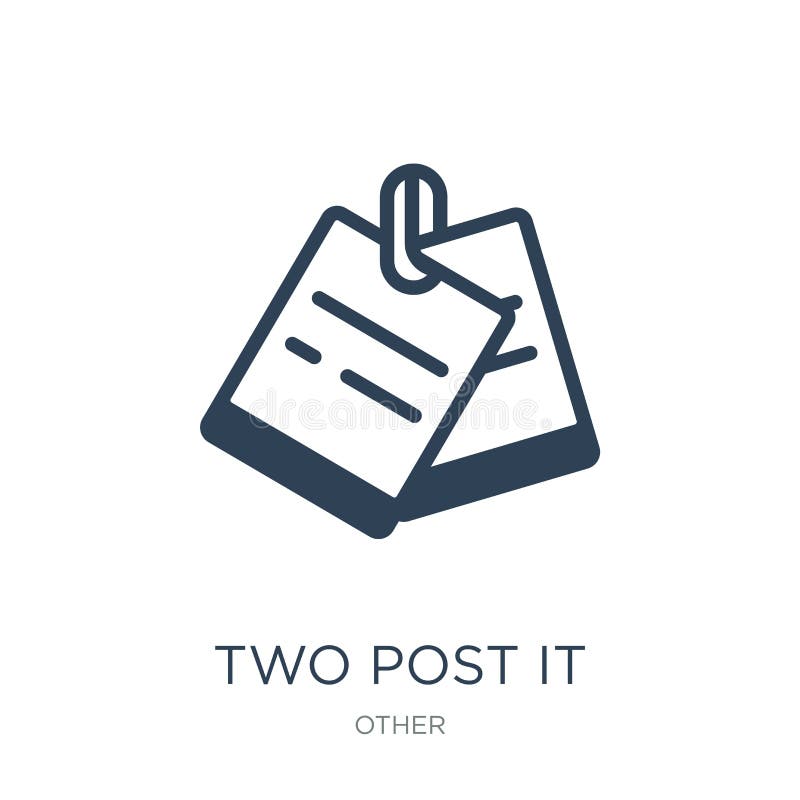 Two Post it Icon in Trendy Design Style. Two Post it Icon Isolated on ...
