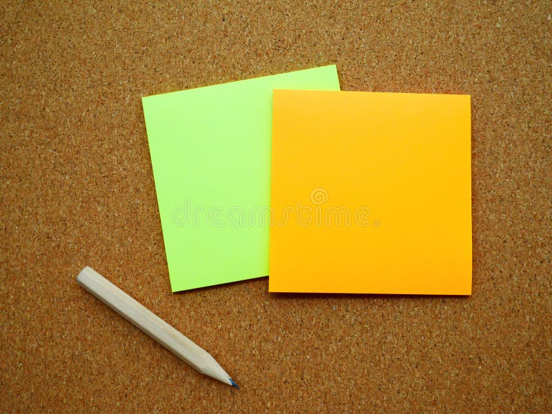 Two post note stock photo. Image of texture, tack, cork - 71766922