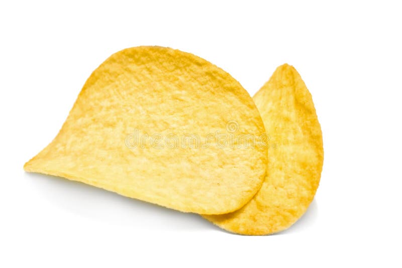 Two potato chips stock image. Image of yellow, fast, snacks - 15237433