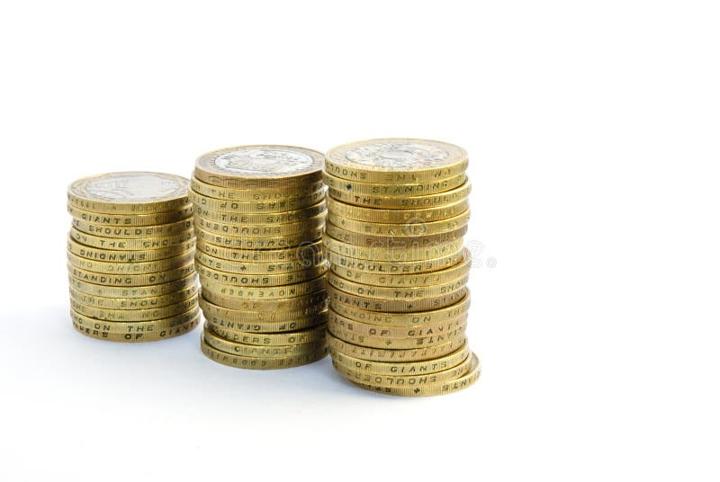 Two pound coins stock photo. Image of decimal, bimetallic - 4840680