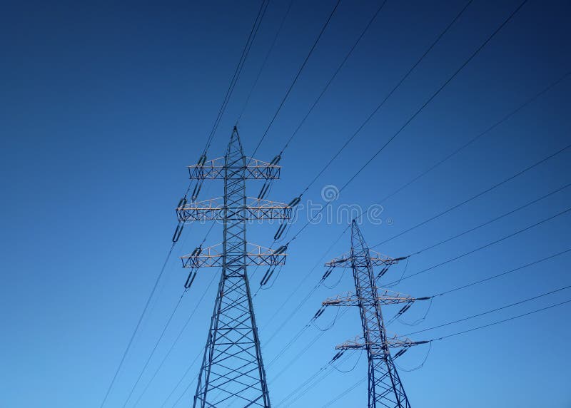 Two power lines background stock image. Image of vivid - 142996023