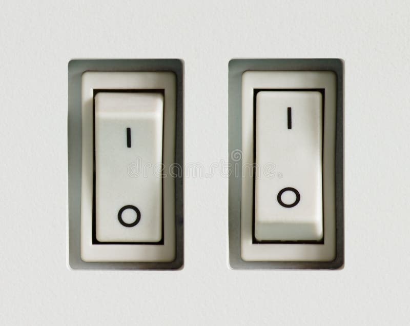 Two Power Switches Built into Plastic Surface Stock Image - Image of ...