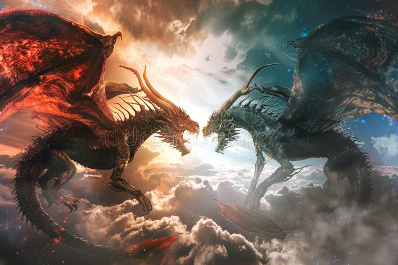 Two Powerful Dragons, One of Fire and One of Ice, Clash in an Epic Mid ...
