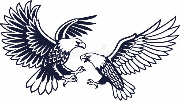 Two Powerful Eagles in a Dynamic Mid-air Clash, Intense Struggle ...
