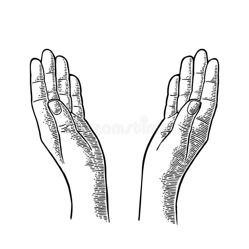 Two Hands Open Palms Stock Illustrations – 327 Two Hands Open Palms ...
