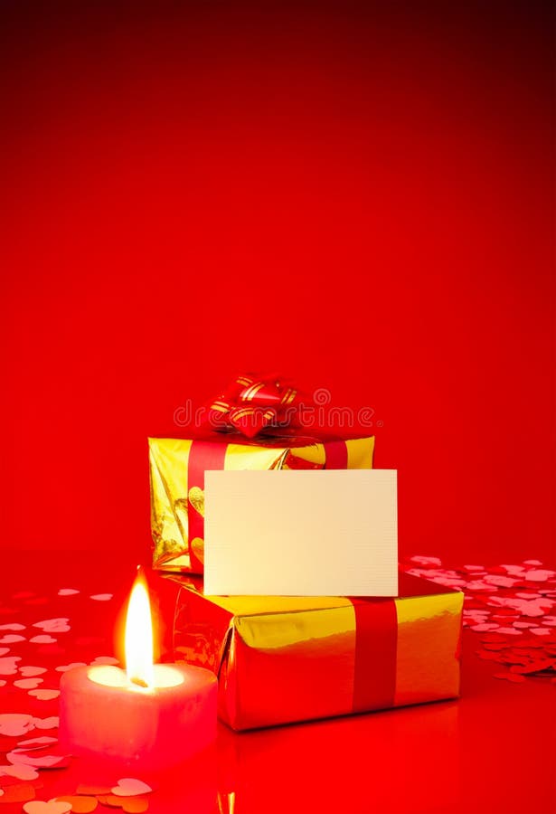Two Presents and Blank Card Stock Image - Image of gift, celebration ...