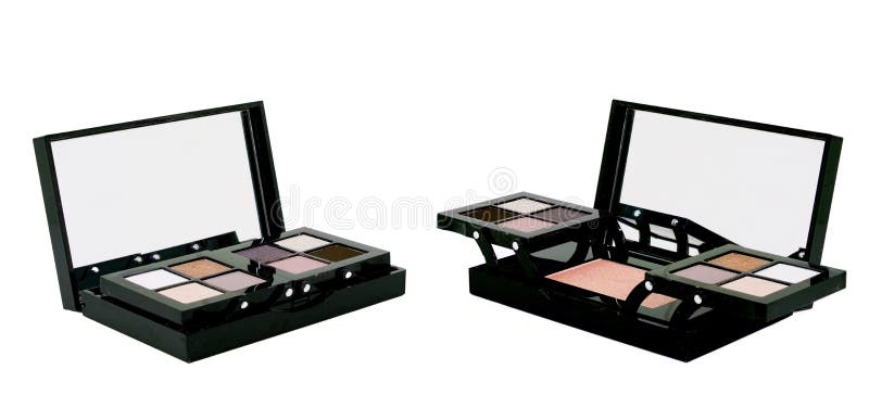 Two of Pressed Powder Container Box on Isolated White Background Stock ...