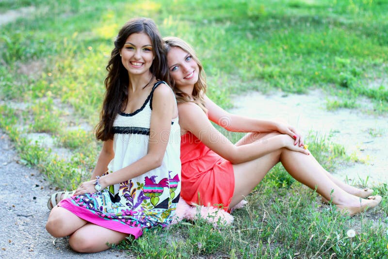 Two Pretty Caucasian Girls Friends Stock Photo - Image of attractive ...