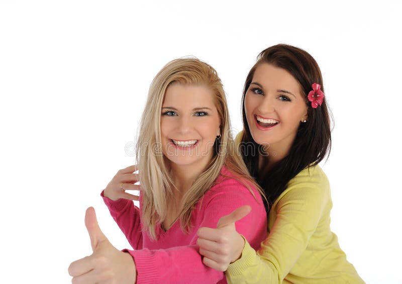 Two Pretty Female Friends Having Fun and Laughing Stock Image - Image ...