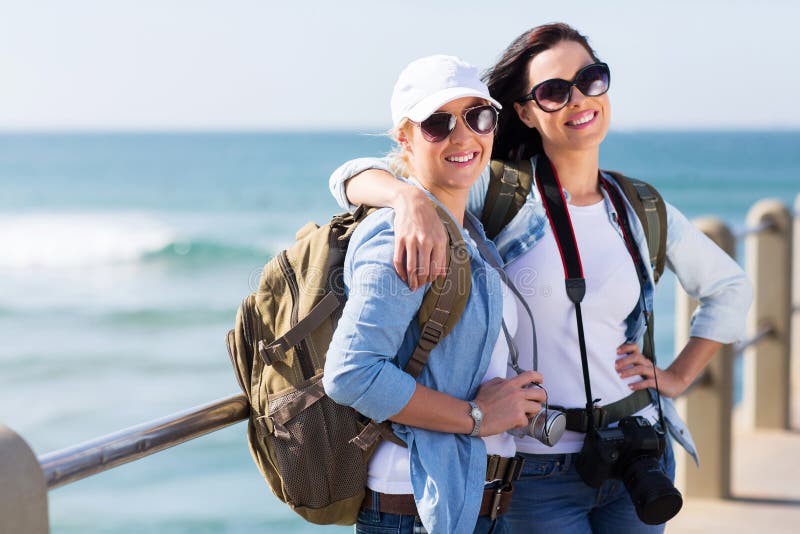 Two pretty tourists stock image. Image of caucasian, happy - 42210885