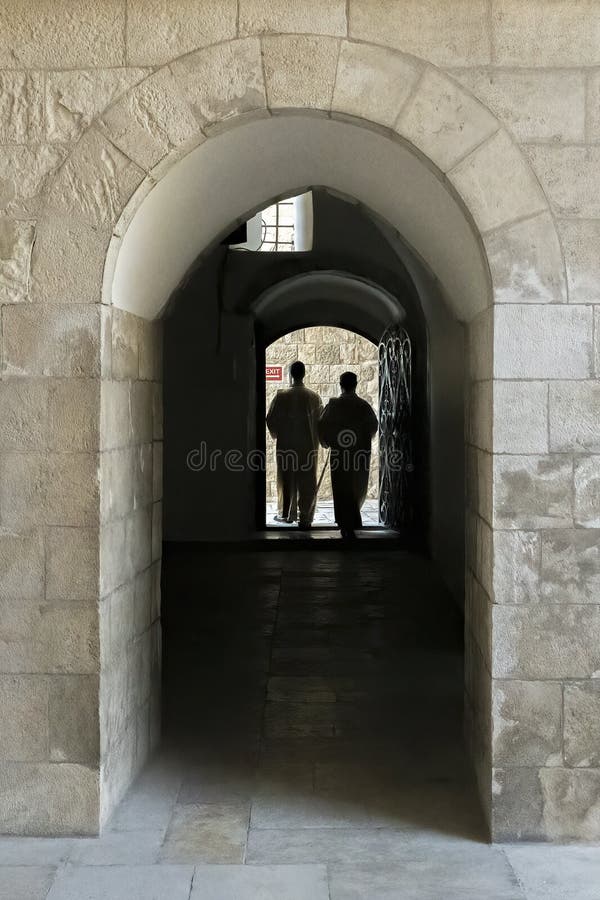 Two Priests in an Arched Passageway Editorial Photography - Image of ...