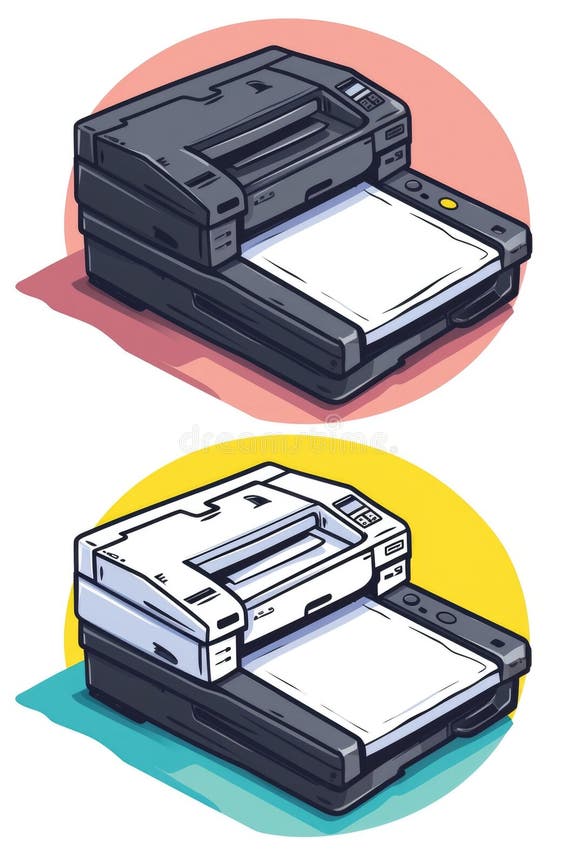 Two Printers Sitting on Top of a Desk, Side by Side. Suitable for ...