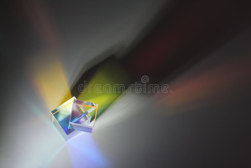 Two Glass Prism Cubes Close-up Refract Light and Cast Colored Shadows ...