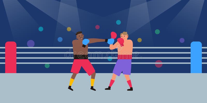 Two Professional Boxer Boxing in Ring Vector Stock Vector ...