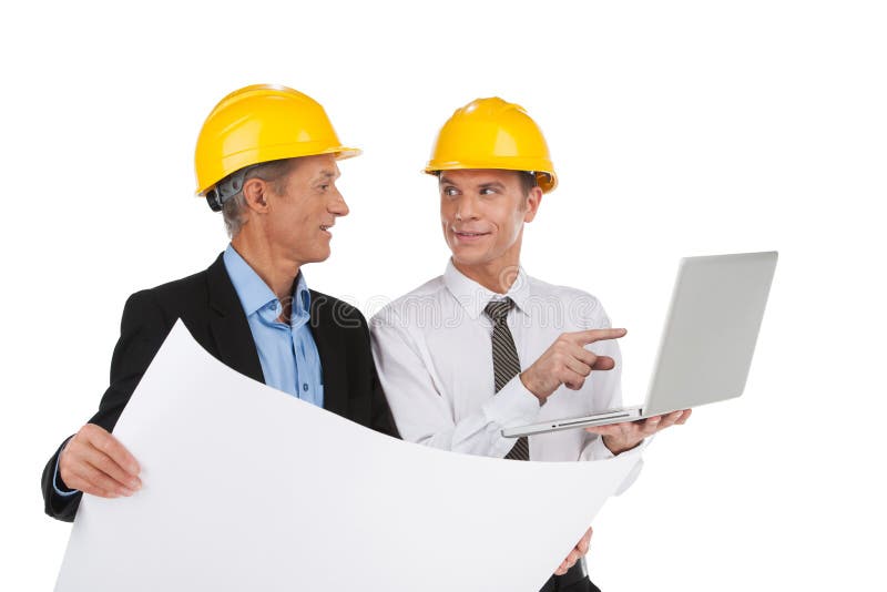 Two Professional Designers Drawing Plan. Stock Photo - Image of ...