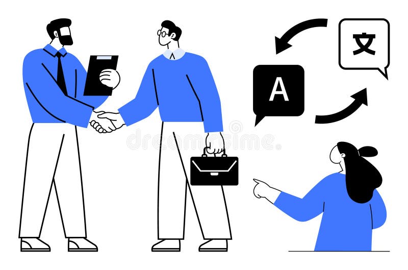 Business Meeting Agreement with Translation Services Elements ...