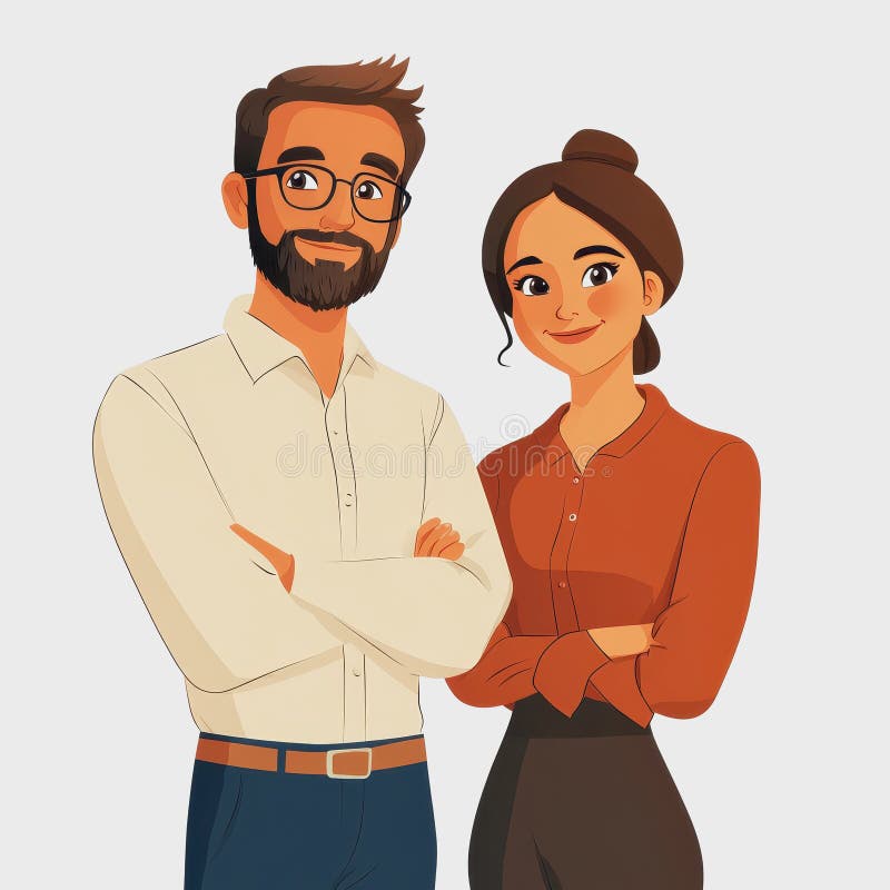 Two Professional Working Colleagues Smiling Modern Office Environment ...