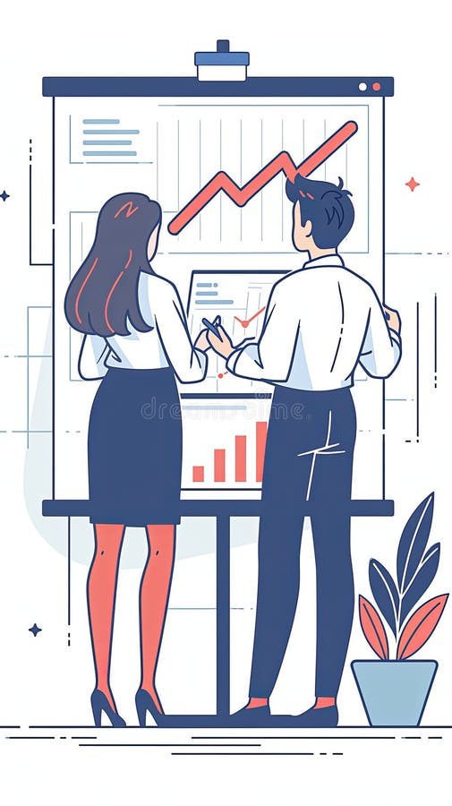 Team Analyzing Business Growth Chart in Office Presentation Stock ...