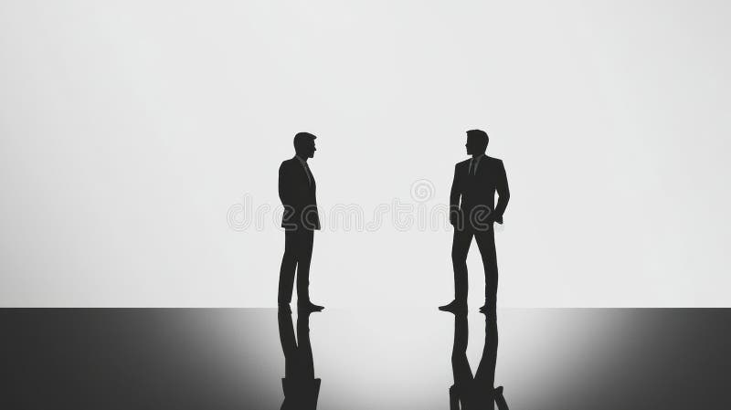 Two Professionals Engaging in Discussion in a Minimalist Office Setting ...