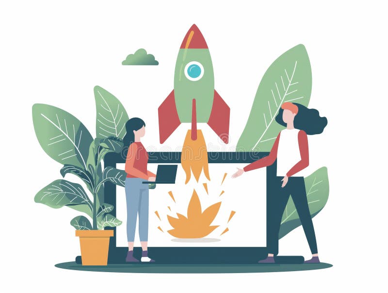 Startup Launch Concept Illustration Stock Image - Image of launch ...