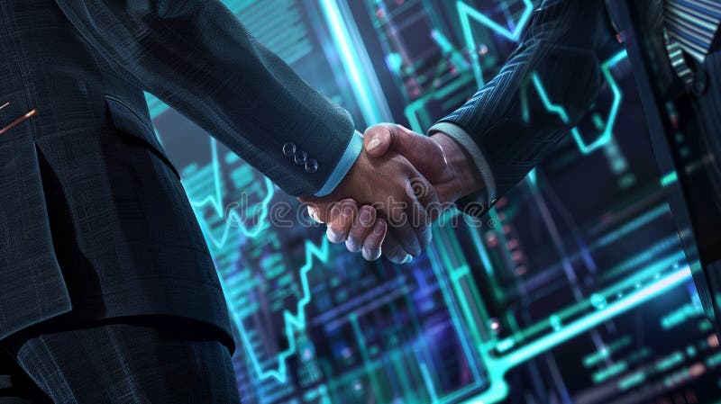 Digital Handshake in Cyber Environment Stock Illustration ...