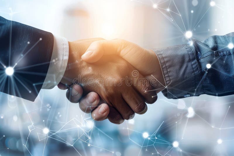 Two Professionals Shaking Hands Symbolizing Business Agreement and ...