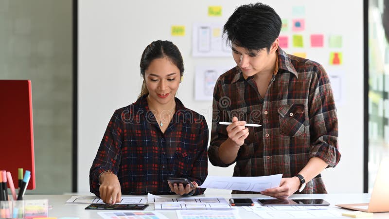 Two Web Developers are Working on Software Development and Using Modern ...