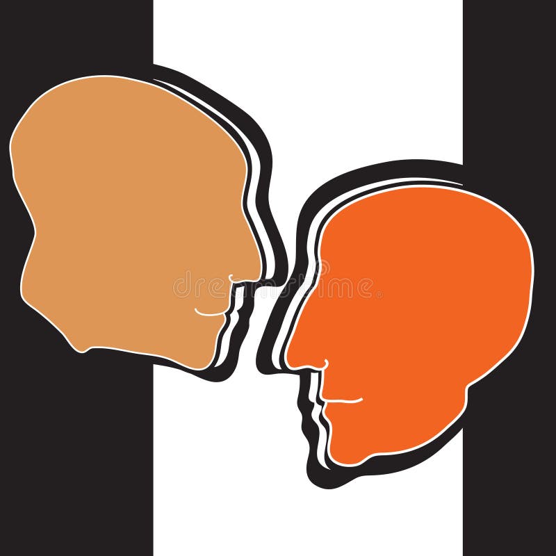 Two profiles stock vector. Illustration of silhouette - 25079274