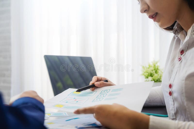 Two Programmer Working Sketches for Mobile Phone Application in Office ...