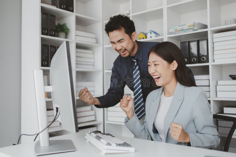 Two Programmers Looking at Computer Screen, Programmer Design Custom Computer Programming ...