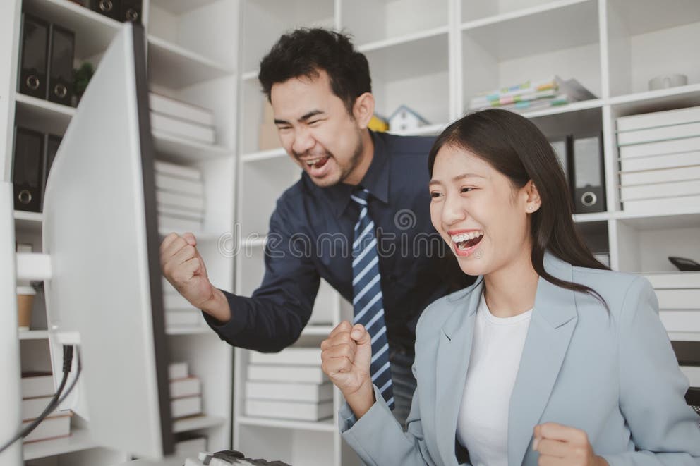 Two Programmers Looking at Computer Screen, Programmer Design Custom ...