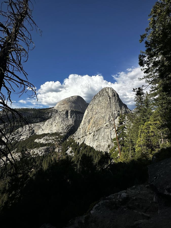 Framed View of Domes through Trees (Yosemite National Park, California ...