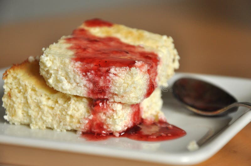 Two Pudding Pieces on Plate Stock Image - Image of pudding, white: 21275913