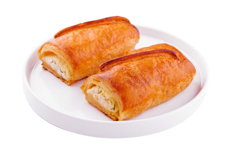 Two Puff Pies with Cottage Cheese Stock Image - Image of pastry ...