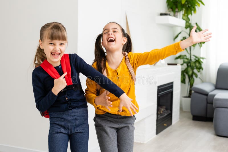 Two Pupils of Elementary School, Back To School. Stock Photo - Image of ...