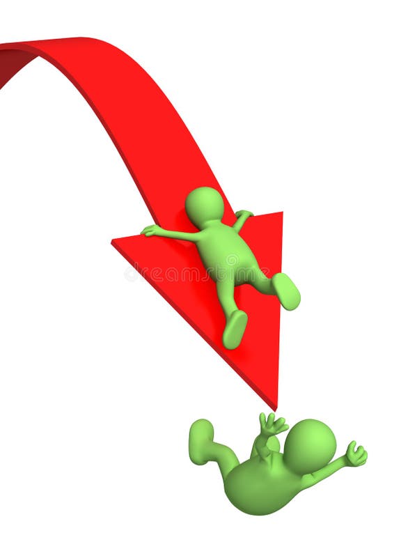 Two Puppets, Falling from an Arrow Stock Illustration - Illustration of ...