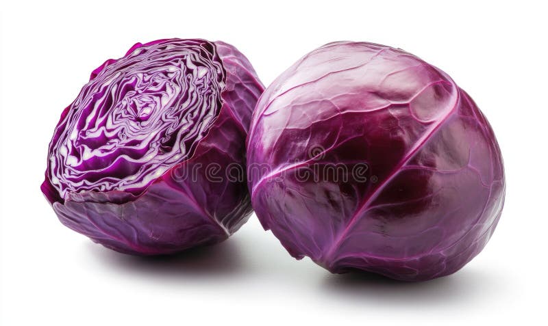 Two Purple Cabbage Heads are Shown Stock Image - Image of plant ...