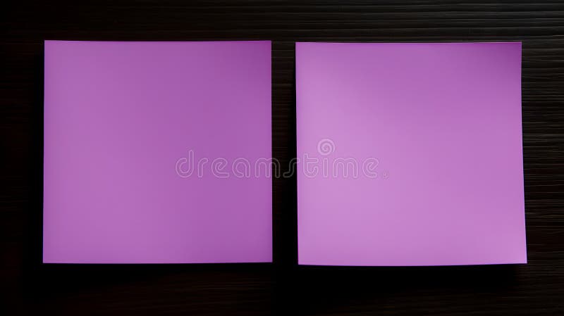 Two Purple Square Paper Notes on a Black Background. Brainstorming ...