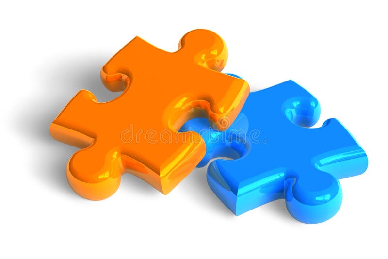 Two puzzle pieces stock illustration. Illustration of glossy - 11681802
