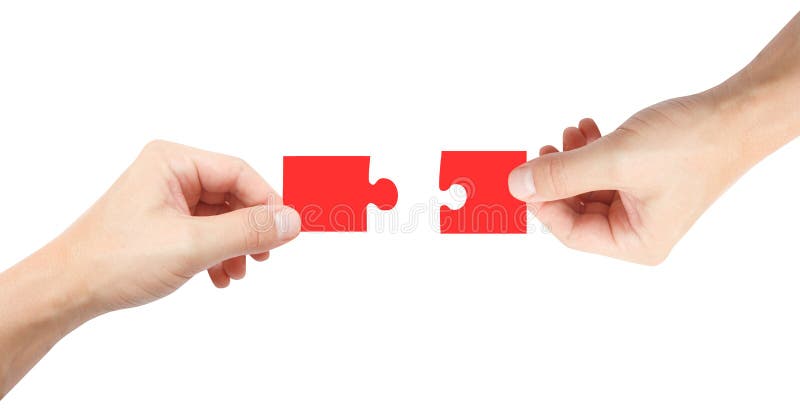 Two puzzle pieces stock image. Image of jigsaw, joining - 17565019