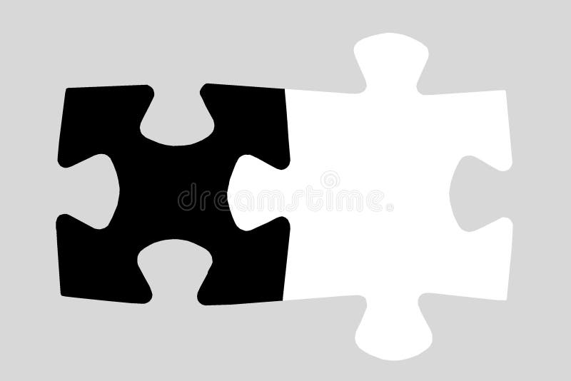 Two puzzle pieces stock illustration. Illustration of blank - 5534824